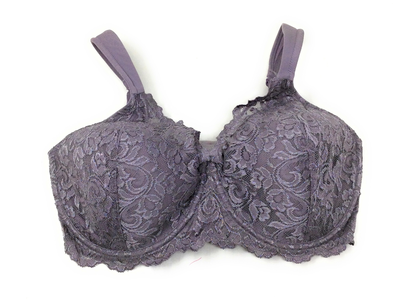 Leading Lady Women's Plus Size Padded Lace Underwire Bra Blackberry ...