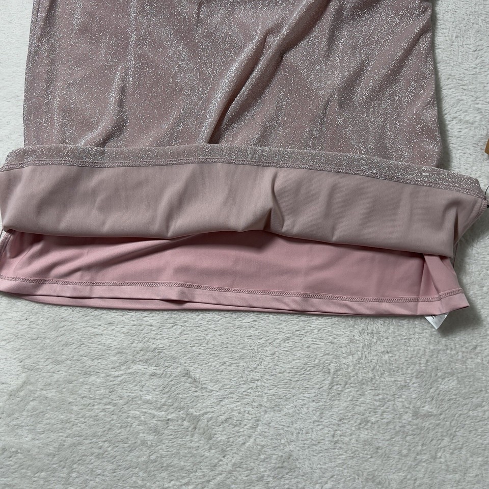 Reformation Amiah Knit Dress Sz S Pink Sparkle Sleeveless Asymmetric ...