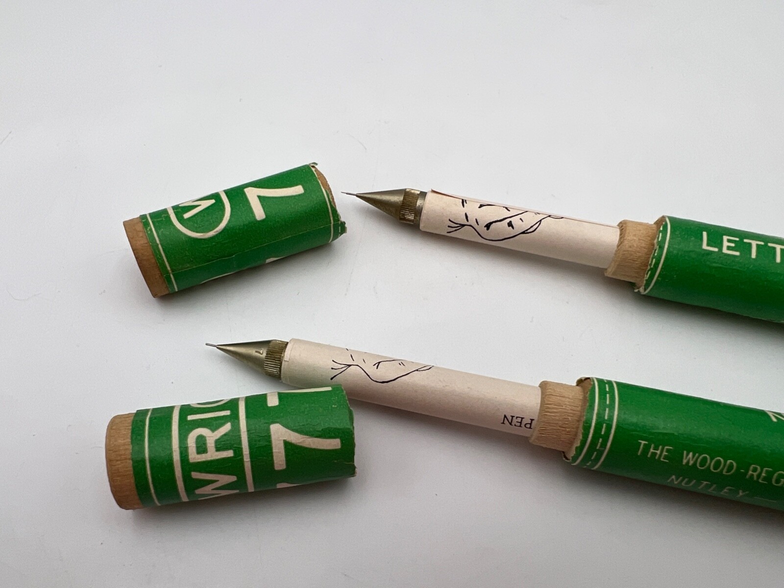 SET OF 2 - Vintage Wrico Lettering Pen 7 Cartographer Engineer Wooden ...