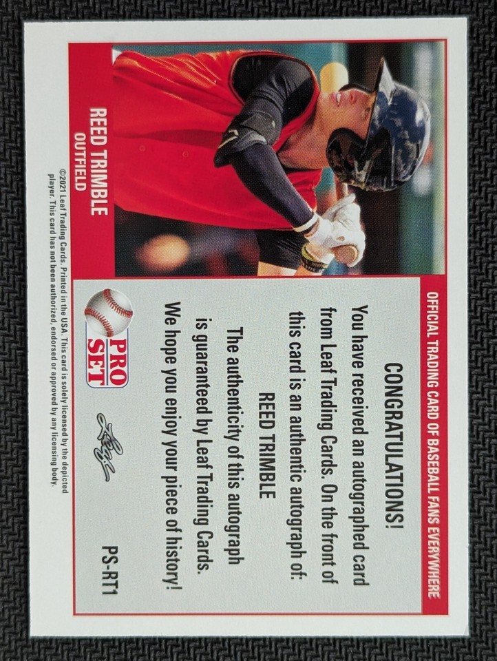 Reed Trimble XRC Rookie Autograph Auto! 2021 Leaf Pro Set! Baltimore ...