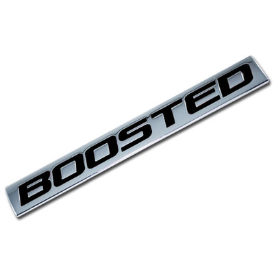 CHROME/BLACK METAL BOOSTED ENGINE RACE MOTOR SWAP BADGE FOR TRUNK HOOD ...