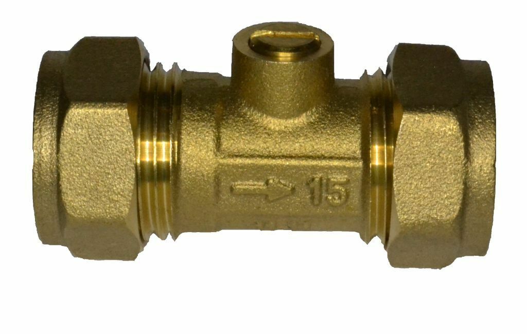 X20 15mm Brass Isolation Shut Off Valve Screwdriver Operated Ballofix ...