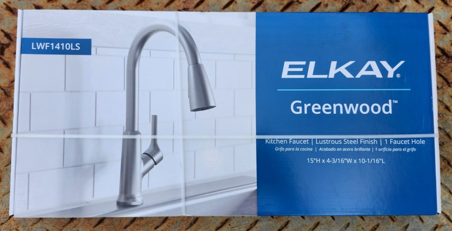 Lustrous Steel Elkay Greenwood 1 Hole Kitchen Faucet - Brand New ...