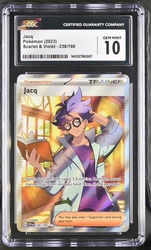 GCG Gem Mint 10 Pokémon JACQ 236/198 Trainer Full Art 2023 | eBay