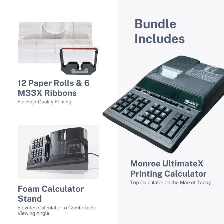Monroe UltimateX Printing Calculator/Adding Machine with Ribbons, Paper ...