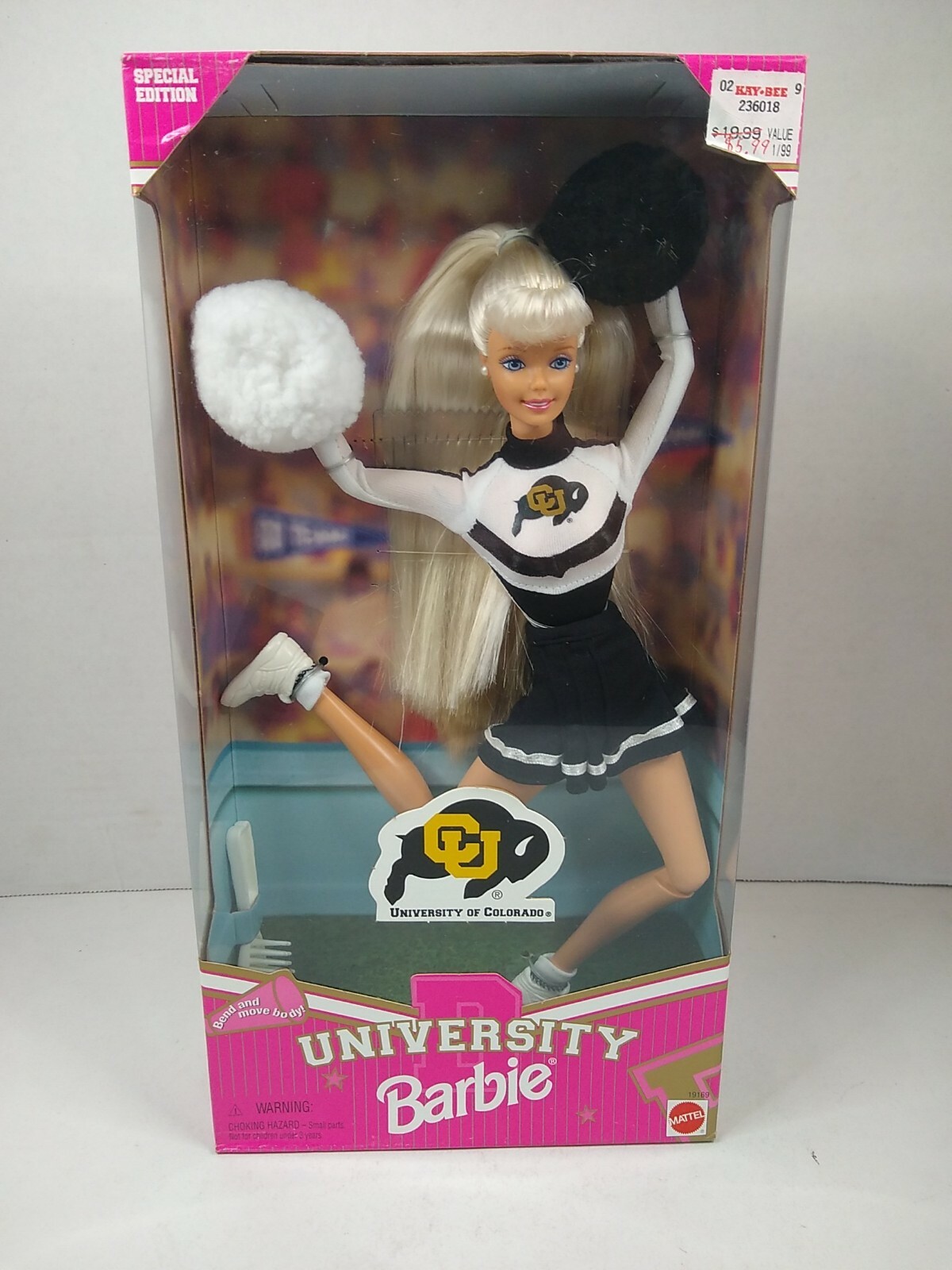 Barbie University of Colorado 1996 #19169 Bend & Move NRFB Special Edition