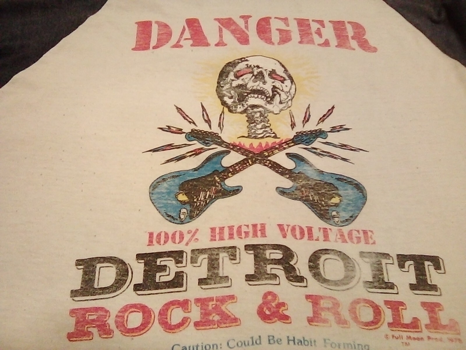 VINTAGE Danger 100% High Voltage Detroit Rock & Roll 1978 Jersey Size L ...