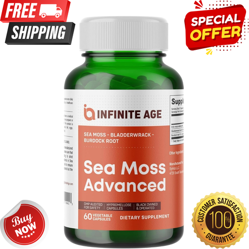 INFINITE AGE 1250mg Sea Moss Advanced Superfood, High-Potency, Vegan ...