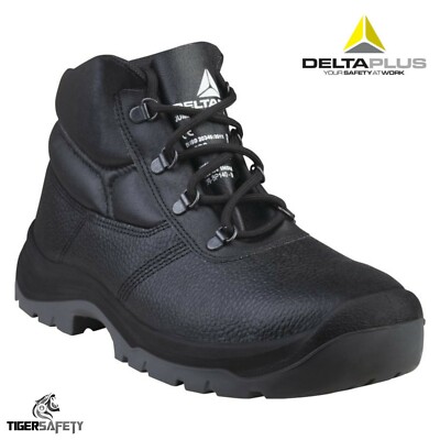 Delta Plus Jumper 3 S1 Black Leather Steel Toe Cap Work Chukka Safety ...