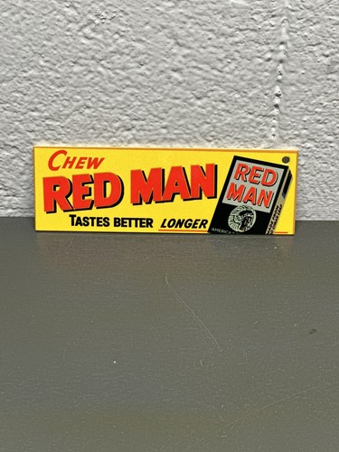 Red Man Chewing Tobacco Thick Metal Magnet Smoke Cigar Pipe Gas Oil ...