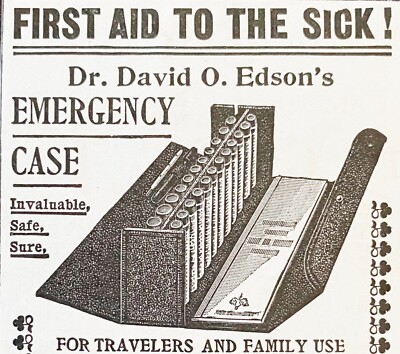 Dr.David O.Edson's Travel Emergency Medical Case First Aid Kit Vtg 1896 ...