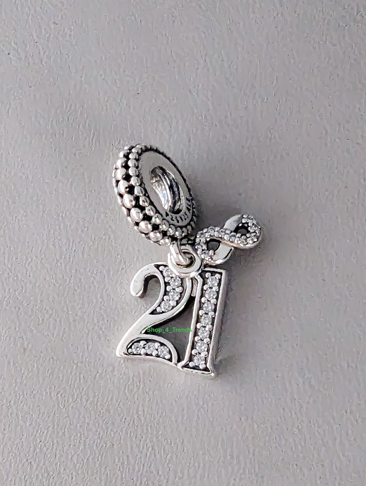 New 100% PANDORA 797263CZ 21st Birthday Number 21 Celebration Pave 925 ...
