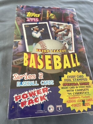 1995 Topps MLB Baseball Factory Sealed Unopened Box Series 2 POWER Pack ...