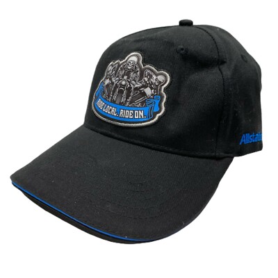 AllState Motorcycle Ride Local Black Baseball Strapback Hat Barely Worn ...