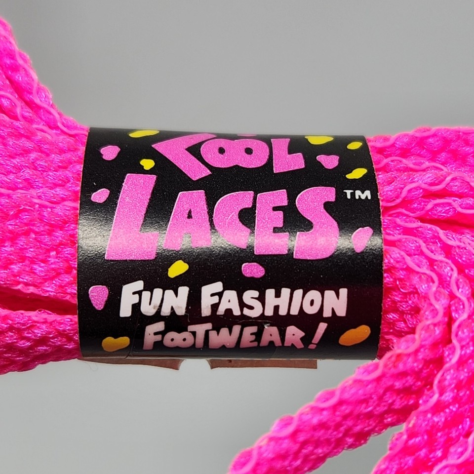 VINTAGE ILLUMINATIONS COOL LACES FUN FASHION FOOTWEAR NEON PINK SHOE ...