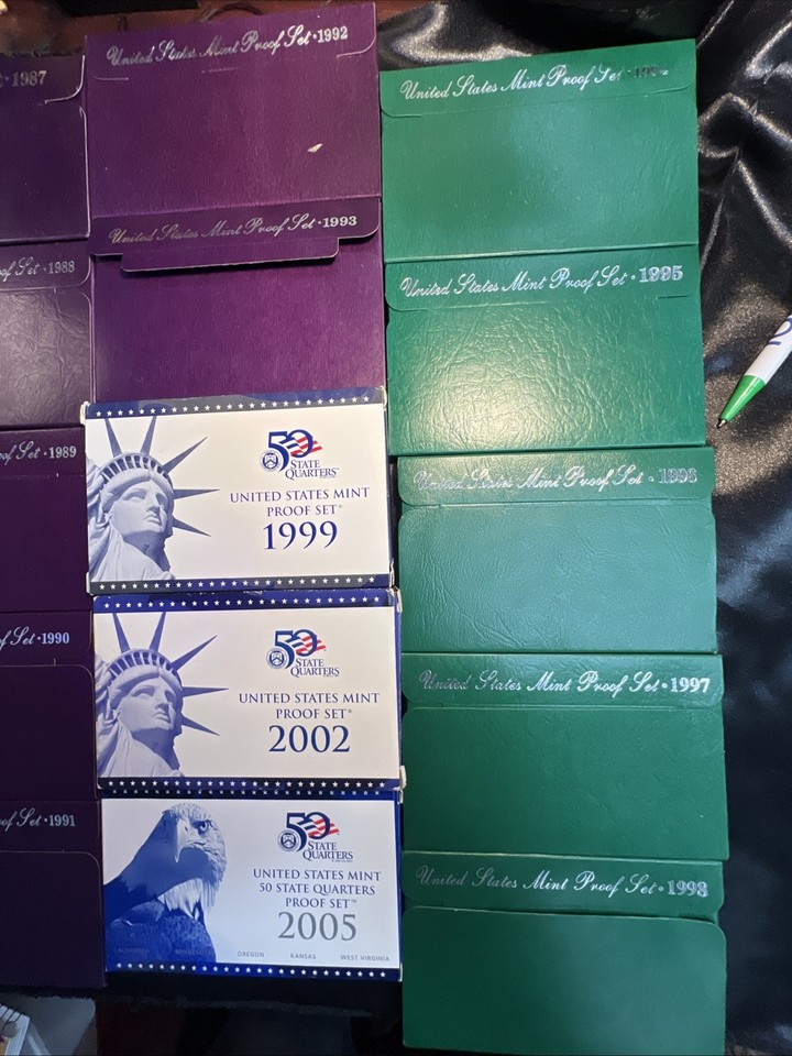 Lot of 15 United States Mint Coin Proof Sets Set Lot 15 San Francisco ...