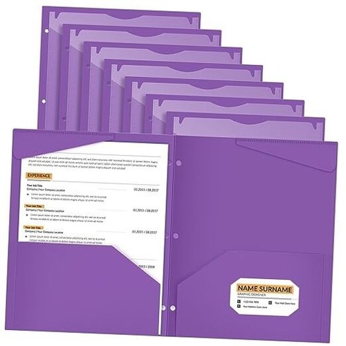 Pack Plastic Folders with Clear Front Pocket Back to School Heavy 24 ...