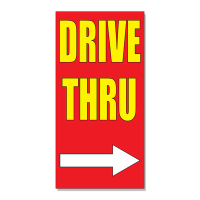 Drive Thru With Right Arrow DECAL STICKER Retail Store Sign | eBay