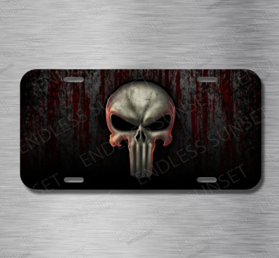 Skull Punisher Super Hero Blood UFC Martial Arts License Plate Front ...