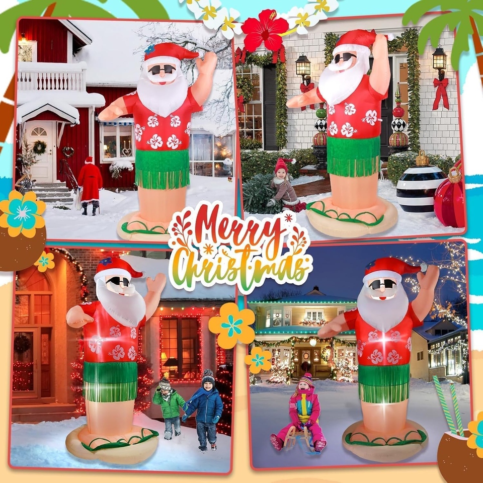 Christmas Inflatable Santa Claus Outdoor Decoration 7Ft Shaking Dance ...