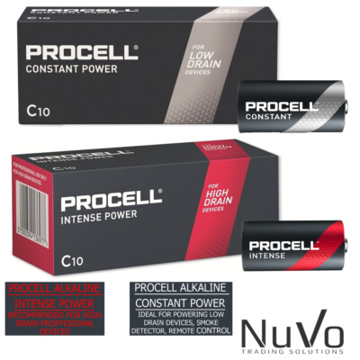 DURACELL C LR14 BATTERIES INDUSTRIAL ALKALINE PROCELL CONSTANT ...