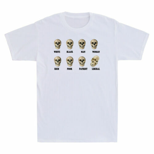 Skull Anti Liberal Funny Skull Skeleton Lover Gift Vintage Men's Cotton ...