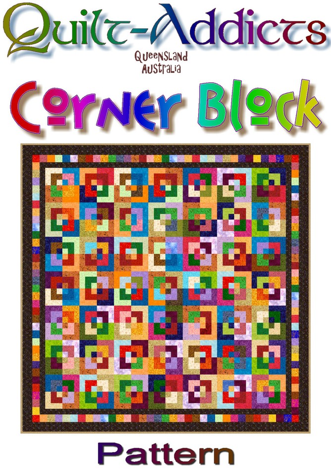 CORNER BLOCK - 67" x 58" - Quilt-Addicts Precut Quilt Kit Double size ...