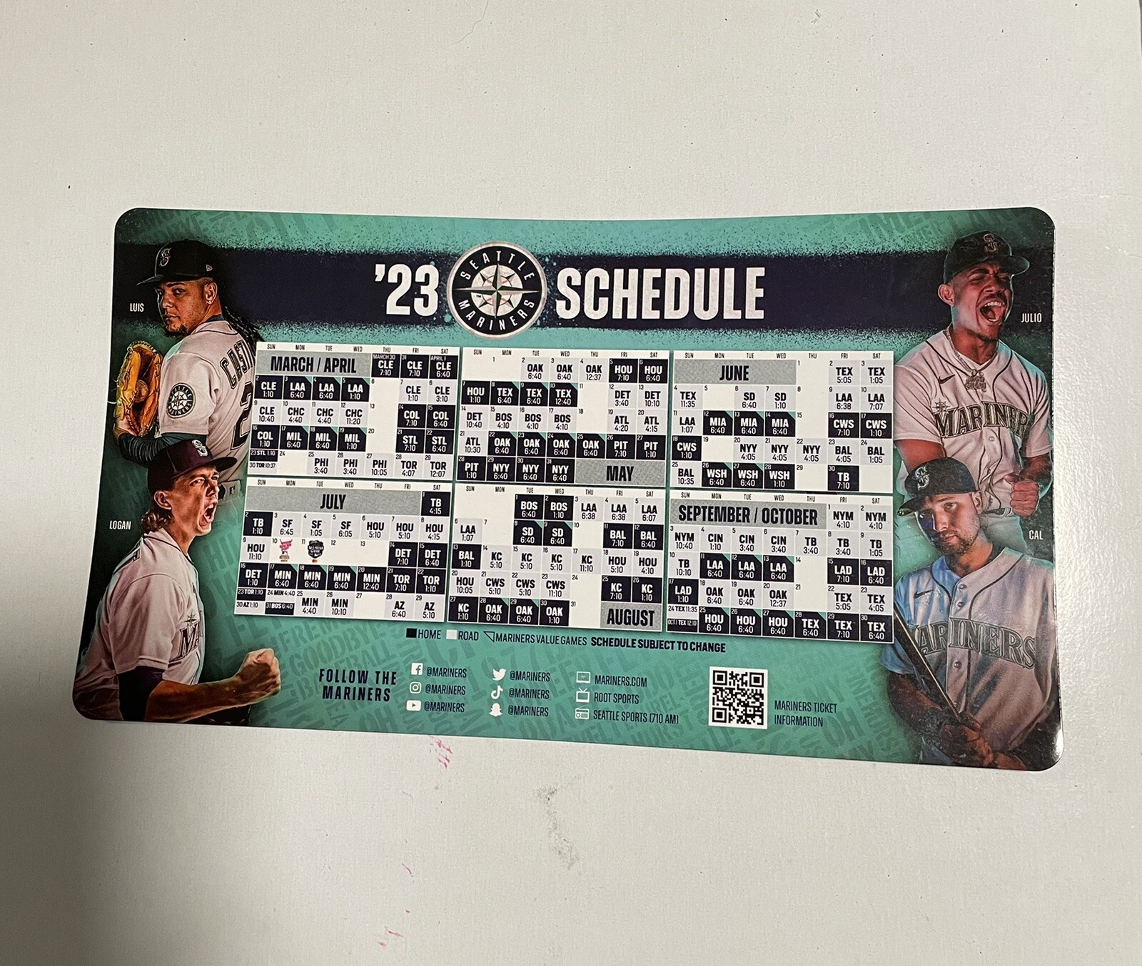 Seattle Mariners MLB 2023 Season Schedule Fridge Magnet Stadium ...