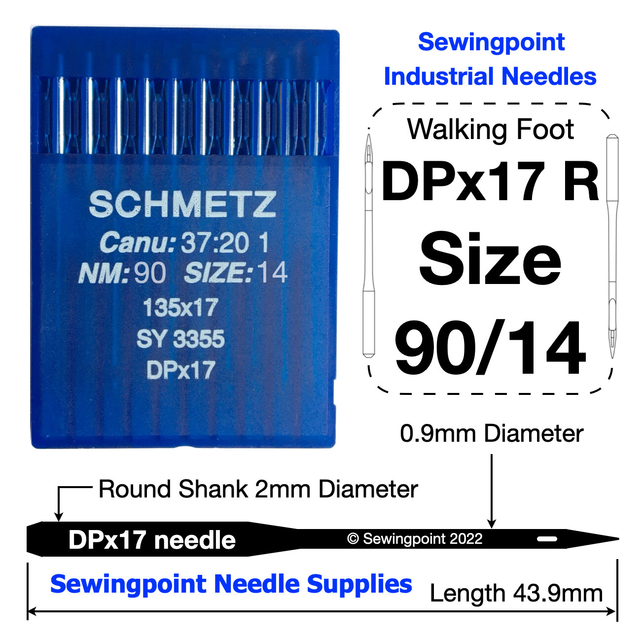 Schmetz DPx17 Industrial Walking Foot Sewing Machine Needles 135x17 ...