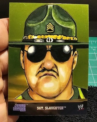 Sgt. Slaughter Jerry Lawler Sketch Card Topps WWE WWF Topps Chrome #2 ...