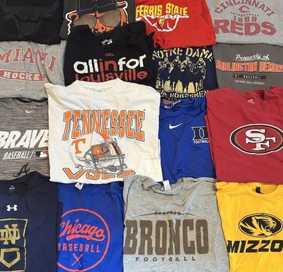 5 T-Shirt Lot Random ALL SPORTS Bundle Random Sports Team NFL MLB NCAA ...