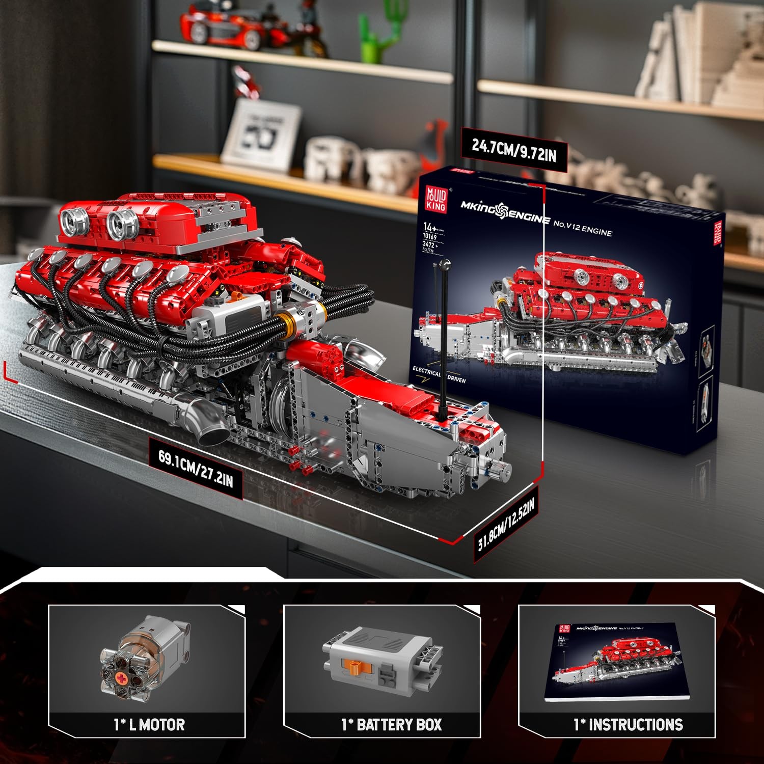 V12 Engine Model Kit That Works - 3472 PCS Build Your Own Model Engine ...