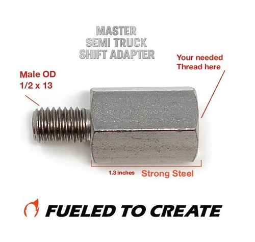 1/2-13 Shift Semi Knob Adapter – Convert Stanard Metric M10 M12 M16 Car ...