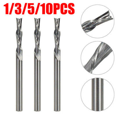 1/8" Shank 2 Flutes Solid Carbide Down cut Spiral End Mill CNC Router ...