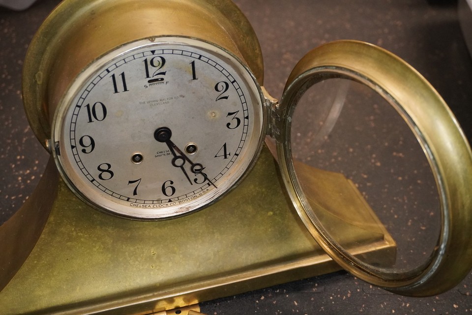 Brass Chelsea Ship's Bell Ship Mantel Maritime Clock The Upson Walton ...