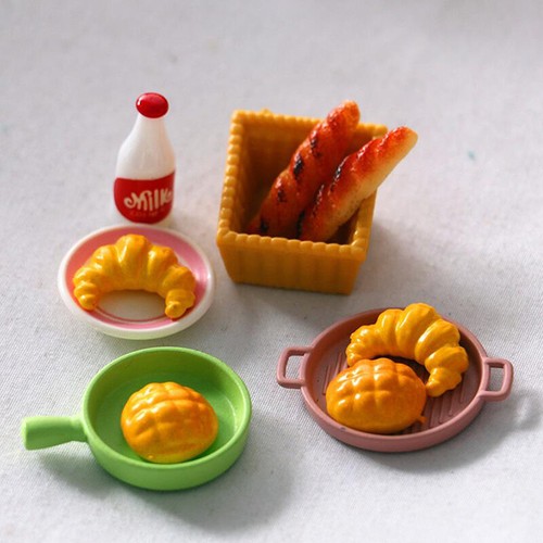 6Pcs Simulation Croissant Bread Dollhouse Miniature Food Snack Kitchen ...