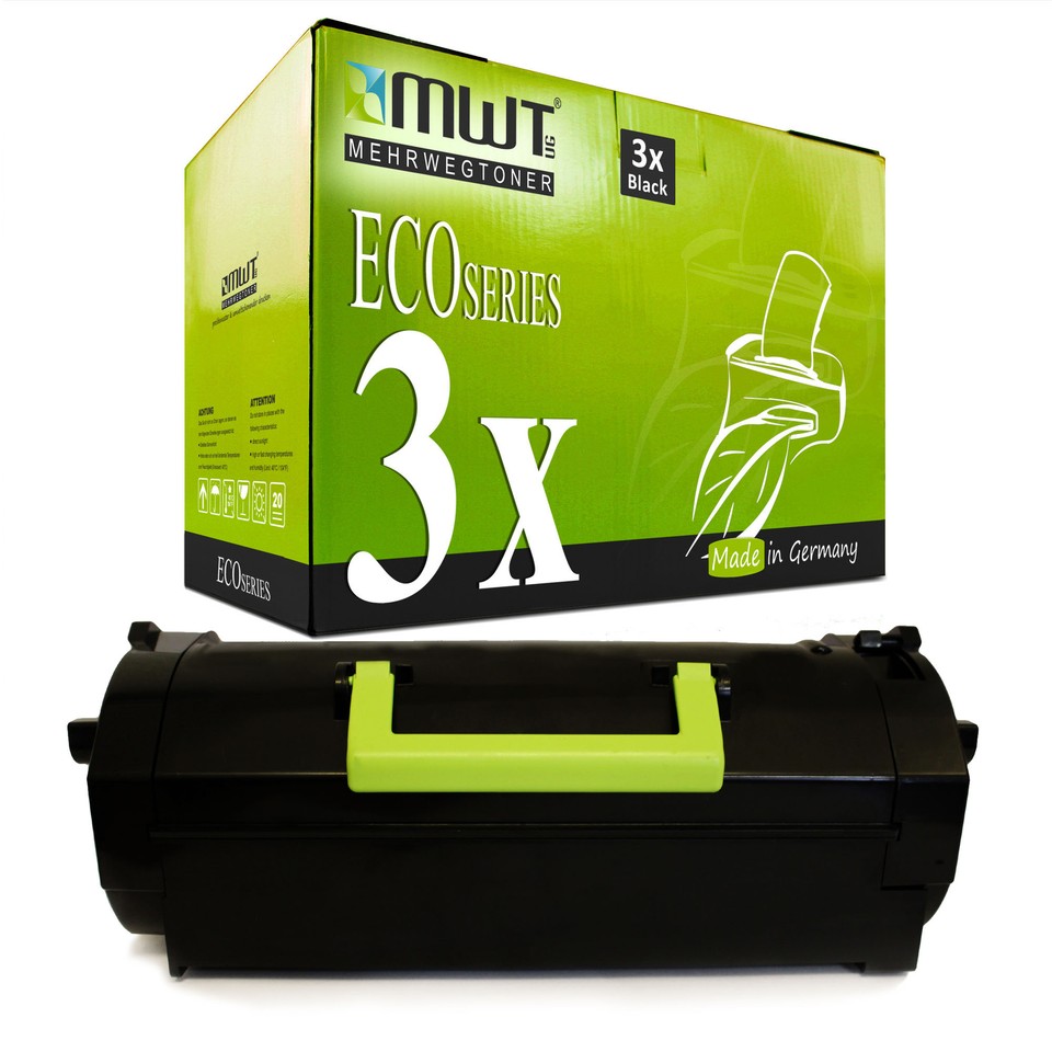 3x MWT PRO Patrone XXL ersetzt Lexmark 24B6015 M 5100-Series M-5155 M ...