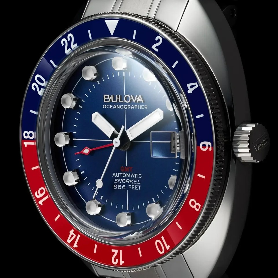 *BRAND NEW* Bulova Archives Auto Devil Diver GMT Blue Dial Men's Watch ...
