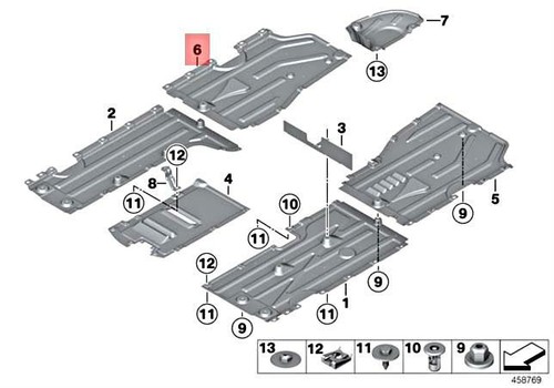 Genuine BMW X3 X4 M F25 F26 X3 18d Underbody Panelling Rear Right ...