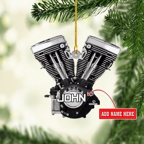 Personalized Evolution Engine Motorcycle Christmas Ornaments, 2D Flat ...