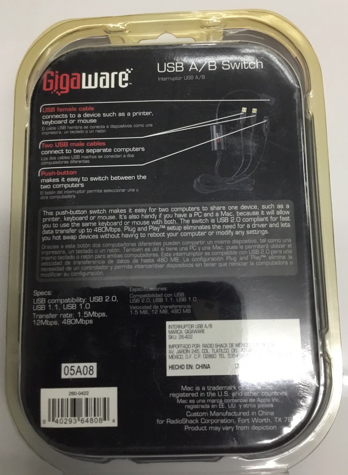 Gigaware USB A/B Swich | eBay
