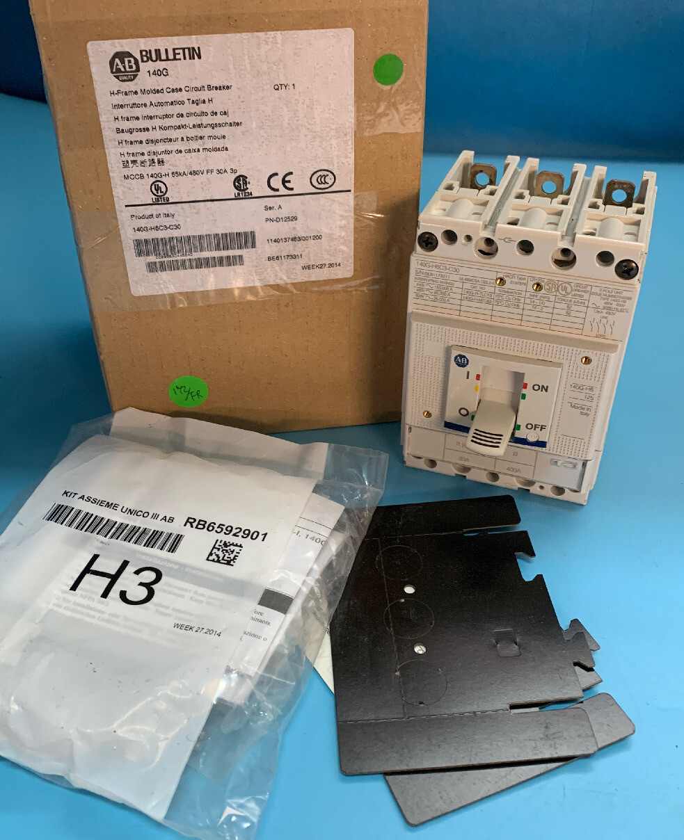 ALLEN BRADLEY 140G-H6C3-C30 CIRCUIT BREAKER 30 A 3P 600VAC NEW SURPLUS ...