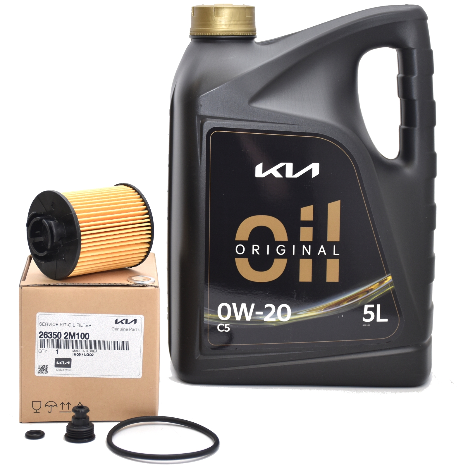Original KIA Motoröl 0W20 Öl 0W-20 ACEA C5 + Ölfilter 263502M100 ...