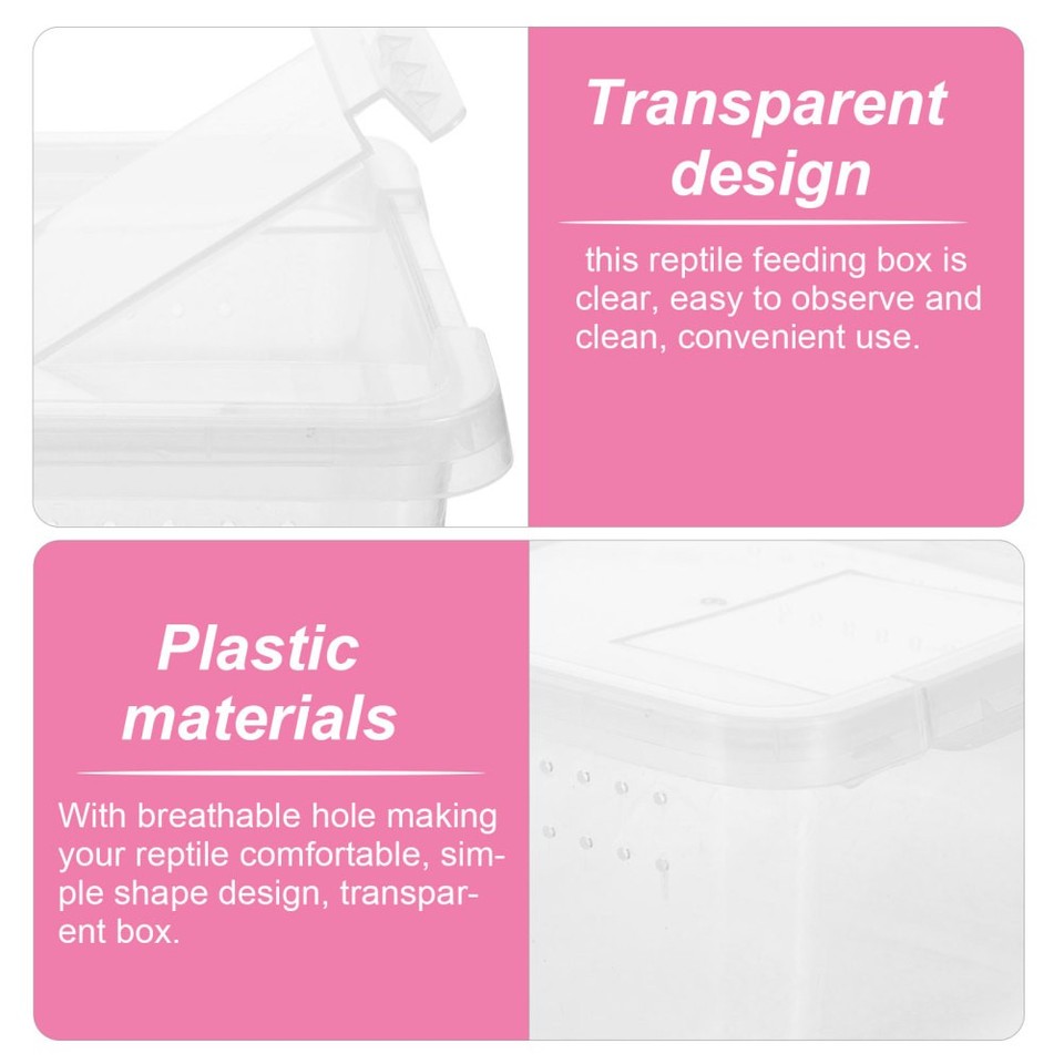 Habitat Box Practical Feeding Clear Bin Spider Box for Small Reptiles ...