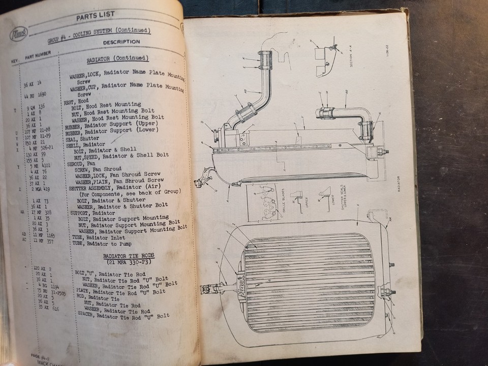 Mack Truck A40S Parts Book 1950 Semi Heavy Duty Diesel Diagram ...