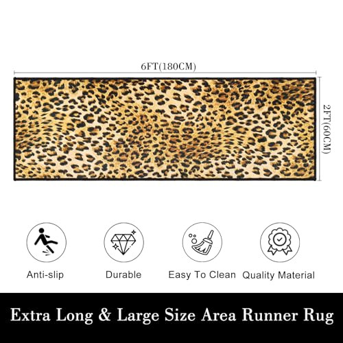2x6 Hallway Runner Rugs,Leopard Rug Cheetah Print Rugs,Animal Skin Area ...