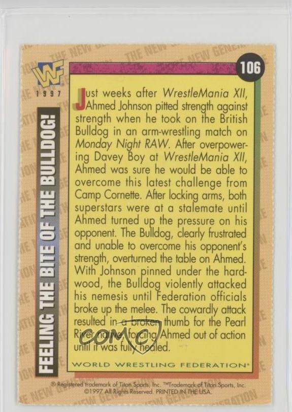 1996-98 WWF Magazine Cards Ahmed Johnson Davey Boy Smith Vince McMahon ...