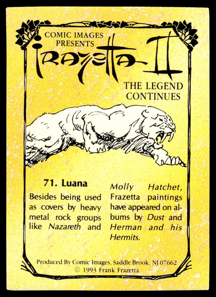Frank Frazetta Fantasy Art Exotic Sexy Pin Up Card Luana Movie Poster ...