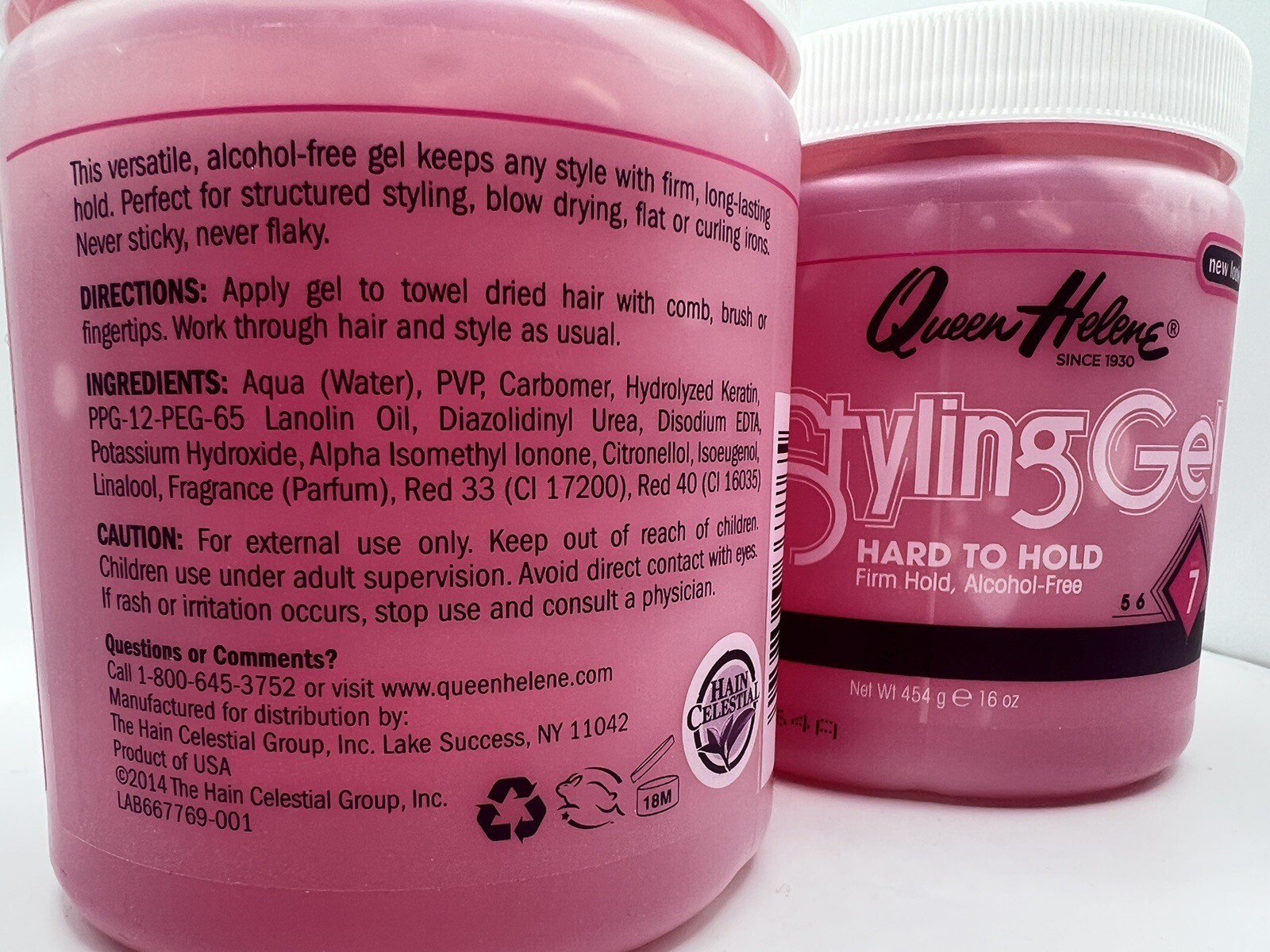 2x Queen Helene Styling Gel # 7 Hard To Hold Firm Hold Alcohol Free 16 ...