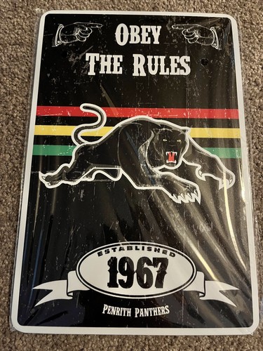 NRL Penrith Panthers “Obey The Rules” Metal Sign NEW/SEALED! | eBay